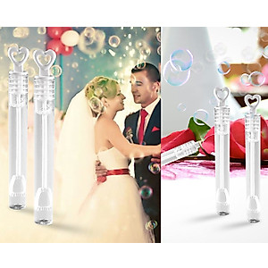Big Mo's Toys 40 Pack Mini Heart Bubble Wands – Great Wand Bubbles Party Favors for Weddings and Anniversaries