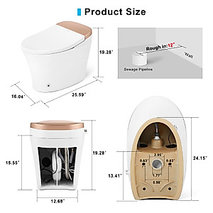 Cosvalve Smart Toilet, Bidet Toilet, Foot Sensor Flushing, Remote Control, Auto Flushing, One Piece Toilet, Remote Control, Heated Seat