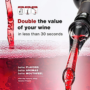 Vintorio Wine Glass, Aerator, and Corkscrew Set Essential Wine Gift Box - Open, Decant, and Enjoy