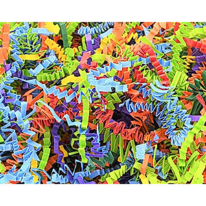Colorful Mix of Crinkle Paper for Birthdays, Gift Bags or Easter Baskets (Bright Colors Mix, 1 Pound)