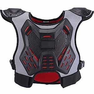 ZZ Lighting Kids Chest Protector Body Armor Vest Protective Gear for Dirt Bike Snowboarding Motocross Skiing, L
