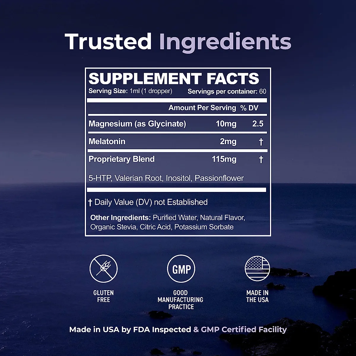 Ultra6 Nutrition Melatonin Drops with Valerian Root - Liquid Melatonin Sleeping Supplement with 5 HTP & Passion Flower - A Liquid Sleep Aid Strength Blend for Adults