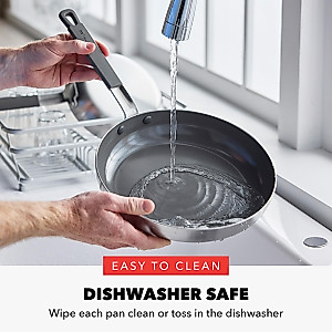 GreenPan x Bobby Flay Stainless Steel 8” & 10” Frying Pan Skillet Set, Professional Grade Tri Ply, PFAS-Free Ceramic Nonstick, Induction Suitable, Dishwasher & Oven Safe, Stay Cool Handle