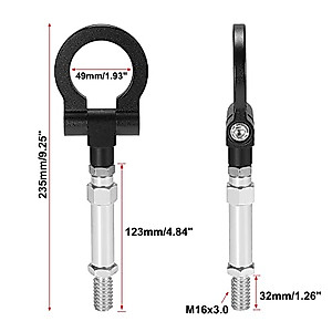 X AUTOHAUX Black Aluminum Alloy Front Bumper Trailer Ring Eye Towing Tow Hook Screw for Volkswagen Golf GTI