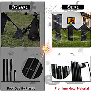 Set of 3 Halloween Witch Decoration, Light Up 6 FT Holding Hands Screaming Witches Sound-Activated Sensor, Scary Witch with Stakes for Garden Yard Haunted House Porch