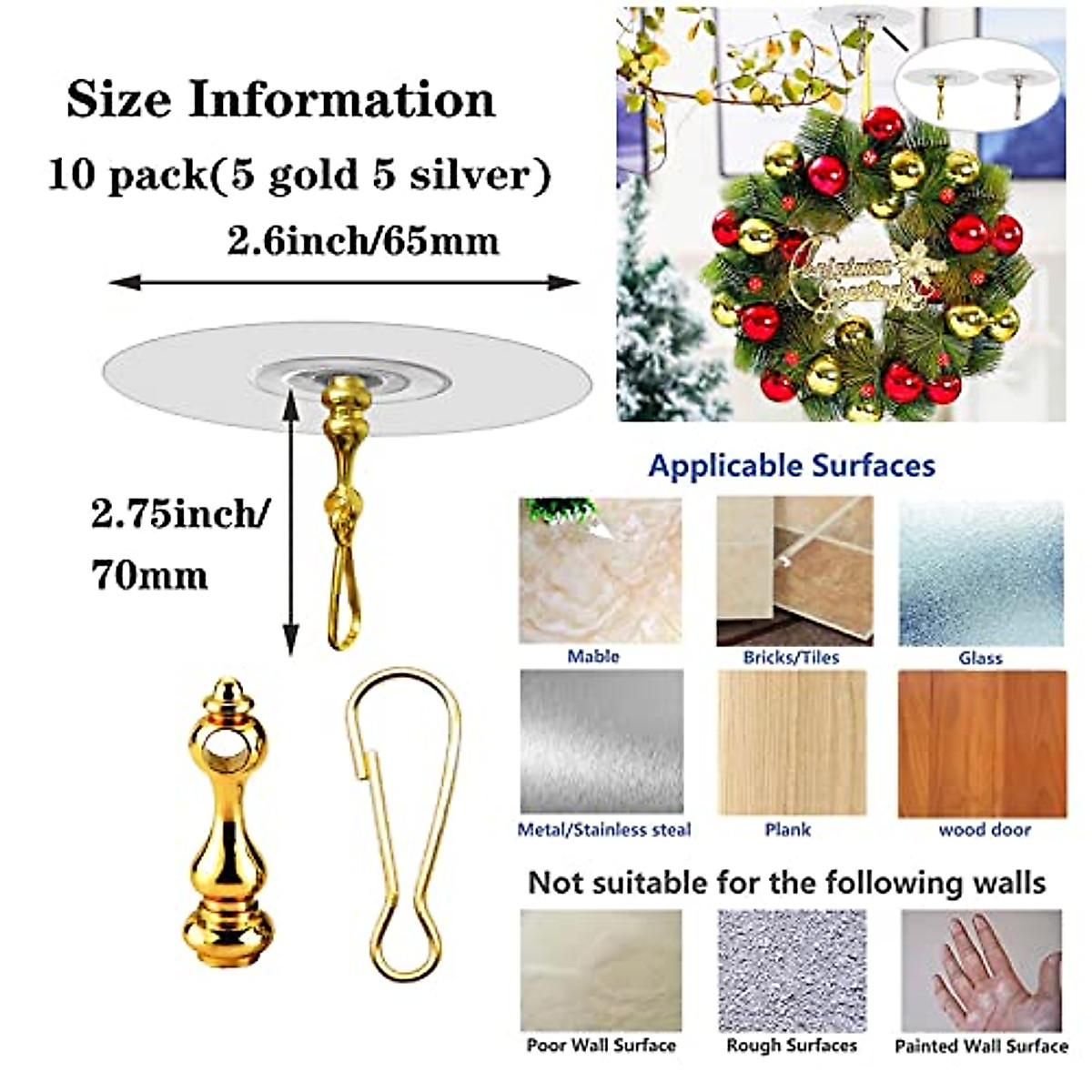 10PC Adhesive Ceiling Hooks for Hanging Nail-Free Sticky Hooks Drop Ceiling Hooks Small Ceiling Suspension Adhesive Wall Hook Sticky Hanger Utility Ceiling Hooks Ceiling Decoration Hook Hanging