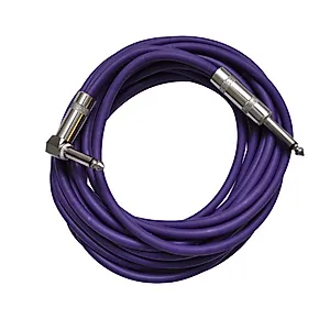 Seismic Audio SAGC20R-Purple Purple 20-Feet Right Angle to Straight Guitar Cable