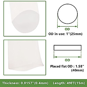 QuQuyi 1" PE Backwash Hose, Lay Flat Hose Lightweight Expandable Discharge Hoses for Lawn Garden Pool 49 FT