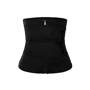 Verdusa Women's Waist Trainer Tummy Control Workout Corset Cincher Trimmer Shaper Belt Black XXL
