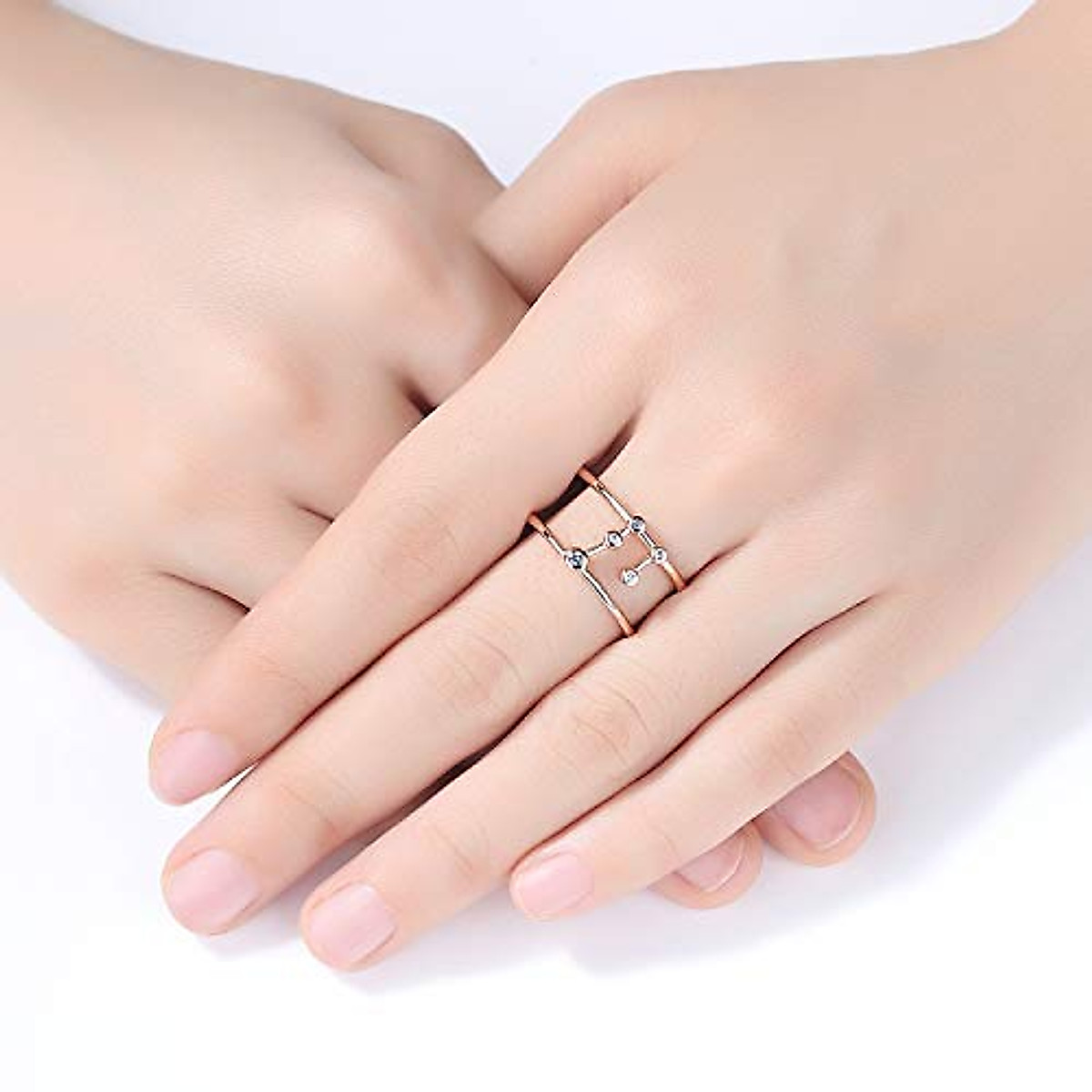 VIKI LYNN Taurus Zodiac Constellation Ring Sterling Silver Adjustable Horoscope for Women