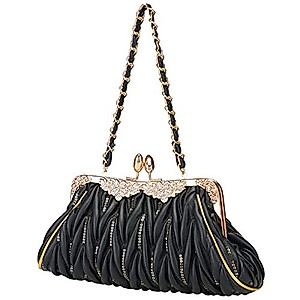 BGMIX womens purses and handbags for women handbags clutch purses for women evening bags(Black)