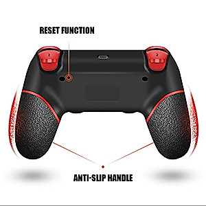 AceGamer Wireless Controller for PS4, Custom Design V2 Gamepad Joystick for PS4 with Non-Slip Grip of Both Sides and 3.5mm Audio Jack! (Black-Red)