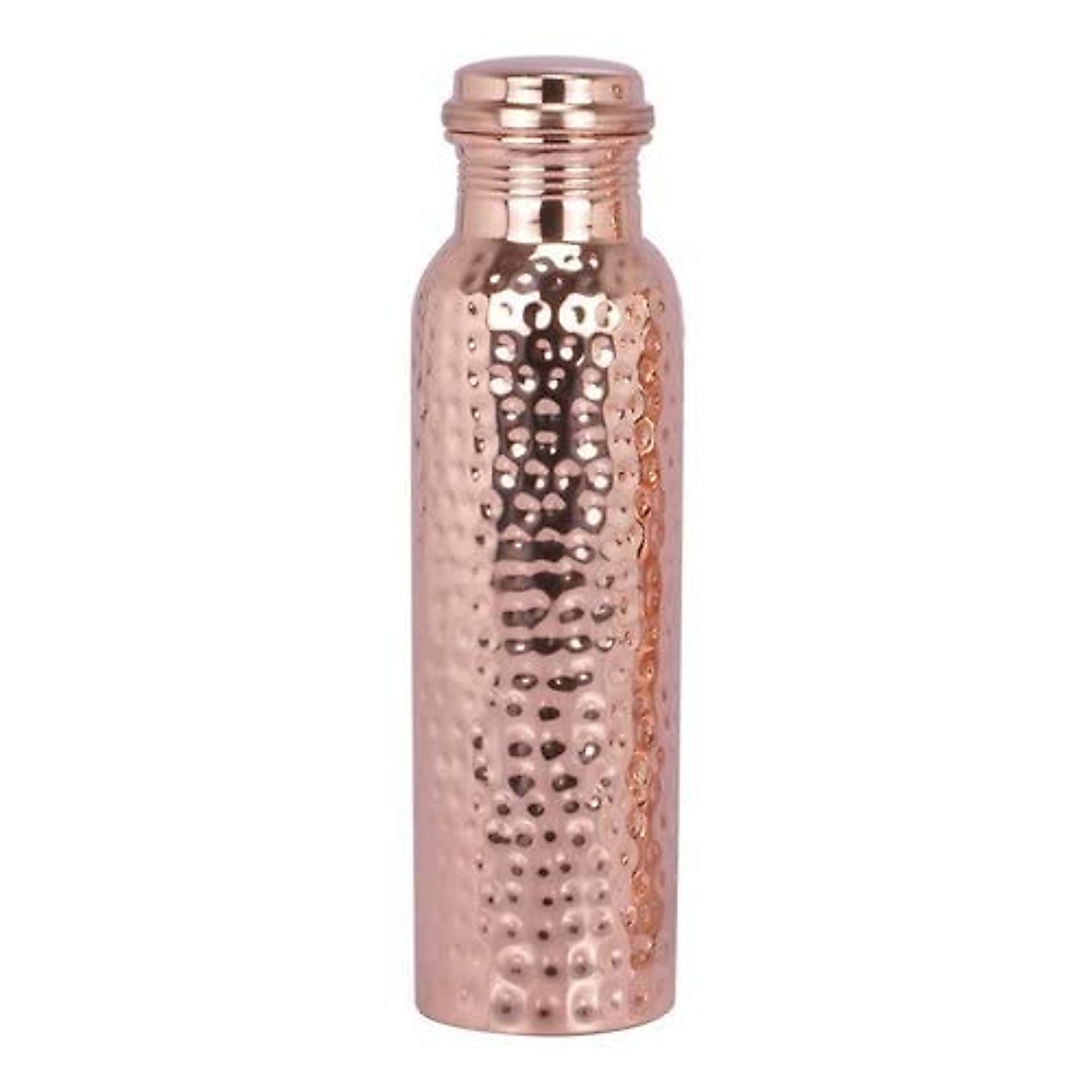 VAKRATUNDA KITCHENWARES Authentic Hammered Copper Bottle, Heavy-Duty & Vintage Design, Leak-Proof & Carry-Friendly Copper Water Bottle With Large Water Holding Capacity-900 ml