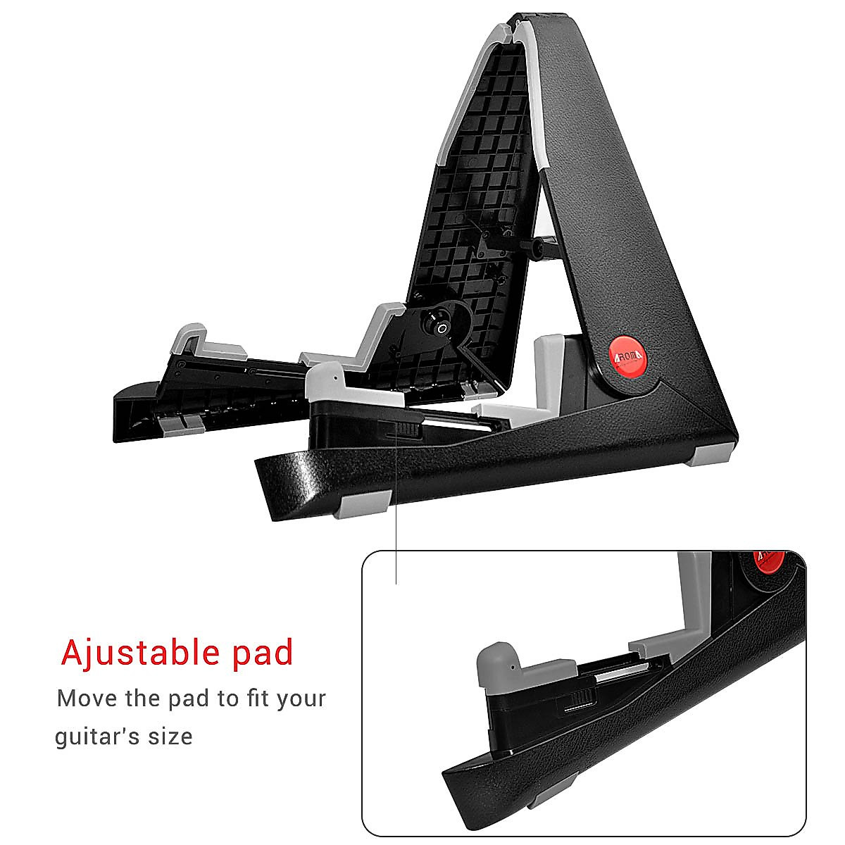 Guitar Bass Stand Portable Adjustable Folding Space Saving For Pro Bass Acoustic Electronic Guitar Stand Extendable Holding Arm Silicon Cushion, by LC Prime