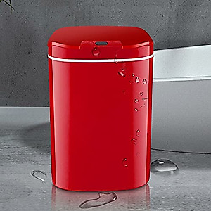 Smaani Automatic Intelligent Induction Trash Can, Trash Can Automatic Waste Bin, Garbage Can 14L for Kitchen | Office | Bedroom | Bathroom | Living Room (Red Model :No Pattern)