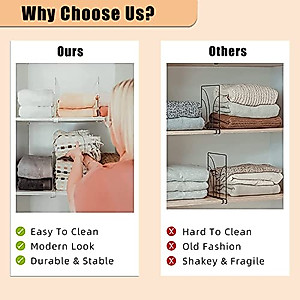 DSstyles Purse Organizer for Closet, Adjustable Acrylic Shelf Divider for Clothes Purses Handbag Closet Organizer, Adjustable for Bedroom, Kitchen, Cabinets, 5 Pack, Clear