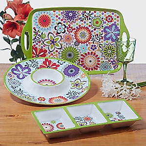 Certified International Carnaby Melamine 2 Piece Platter Set, Multicolor, Large