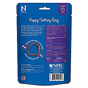 N-Bone Puppy Teething Ring Pumpkin Flavor 7.2 Oz/(6 Count)