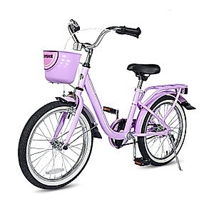 COEWSKE Kid's Bike Steel Frame Children Bicycle 14-16 Inch with Training Wheel (Purple, 18 inch)