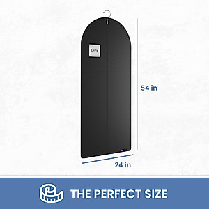Black Garment Bag for Travel and Storage with Zipper for Suits Tuxedos Dresses and Coats 24 inch x 40 inch