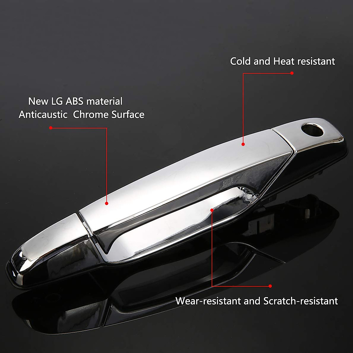 LEIMO KPARTS Exterior Chrome Door Handle Front Driver Passenger Side， Replacement for 2007-2013 Chevy Silverado Suburban Tahoe Avalanche, GMC Sierra Yukon, Cadillac Escalade | Replaces# 80546，80545