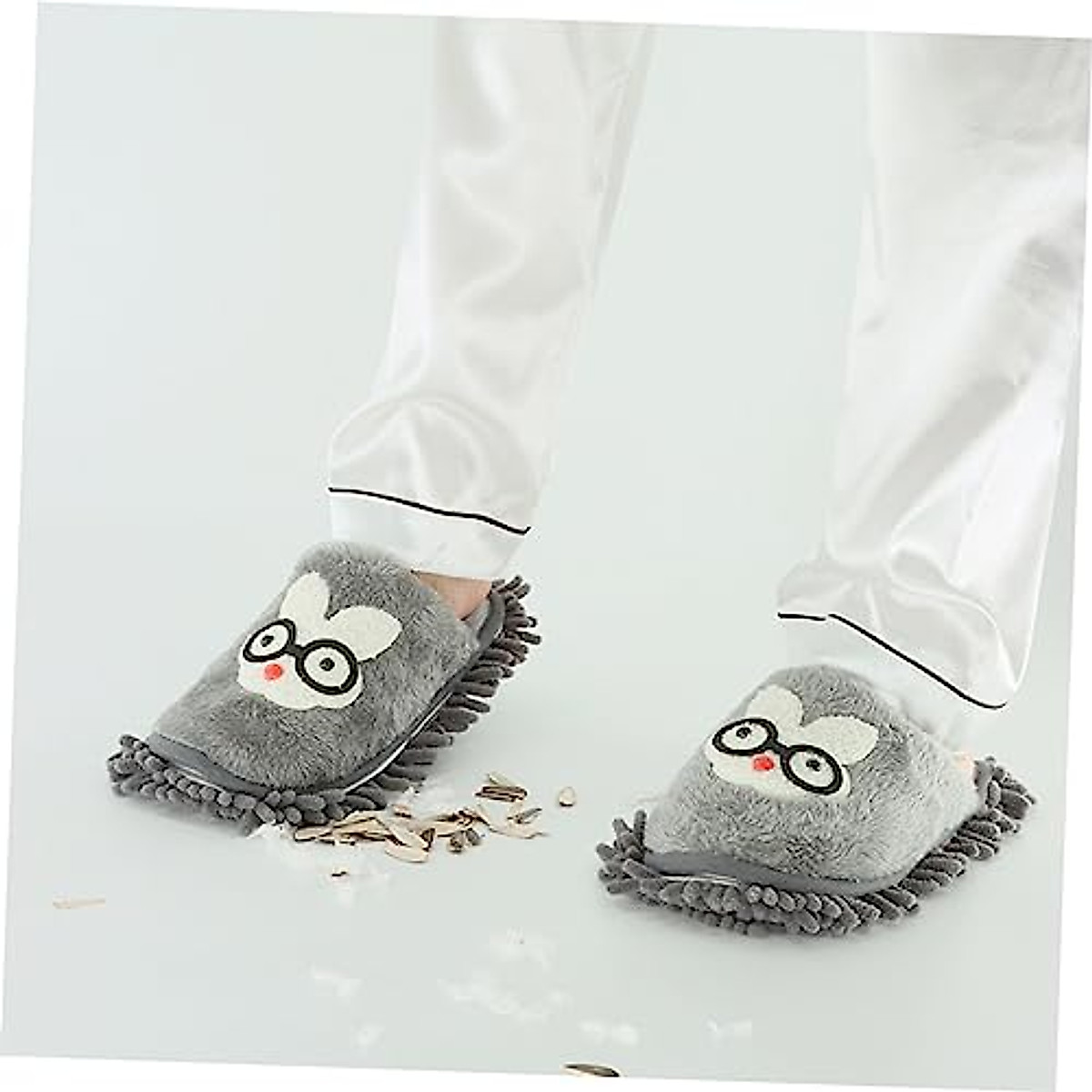 VILLCASE 1 Pair Mop Slippers Cute Slippers Microfiber Mops Cleaning Mops Floor Cleaner Microfiber Shoes Cover Cleaning Slipper Cartoon Mopping Slipper Cartoon Mop Slippers Winter Slipper
