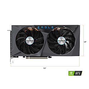 GIGABYTE GeForce RTX 3060 Ti Eagle OC 8G (REV2.0) Graphics Card, 2X WINDFORCE Fans, LHR, 8GB 256-bit GDDR6, GV-N306TEAGLE OC-8GD REV2.0 Video Card (Renewed)