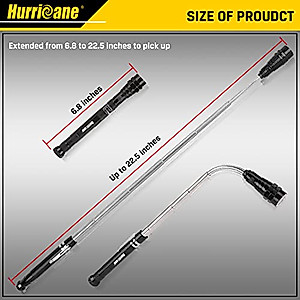 HURRICANE Magnetic Pickup Tool with LED, Magnetic Sweepers, Flexible Telescoping Magnetic Flashlight with 3 LED Lights, Extendable Neck up to 22 Inches, Can be Gifts