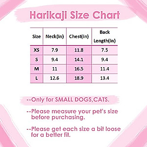 Harikaji Pet Clothes, Cool Security Vest Pet Puppy T-Shirt Cotton Clothing Apparel Cat Spring Summer Breathable Sleeveless Harness Costume Clothes for Small Dogs (L, Pink)