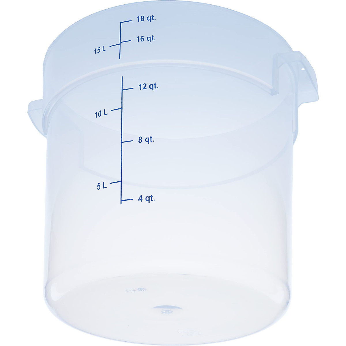 Carlisle FoodService Products Storplus Round Food Storage Container with Stackable Design for Catering, Buffets, Restaurants, Polypropylene (Pp), 18 Quart, Clear, (Pack of 6)