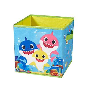 Idea Nuova Baby Shark Durable Storage Cubes - Set of 2 with Handles, Perfect for Kids' Organization