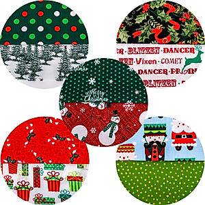 Konsait 10 Pieces 8x10'' Random Christmas Fabric Multi-Color Fabric Patchwork Cotton Mixed Squares Bundle Sewing Quilting Craft, Craft Fabric Bundle Squares Patchwork DIY Sewing Scrapbooking Quilting