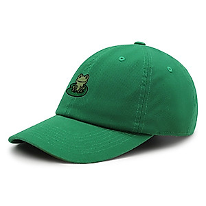JPAK Frog Premium Dad Hat Embroidered Baseball Cap Frog Pond Frog Kelly Green