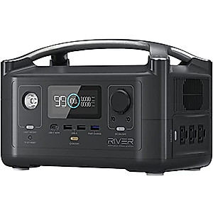 EF ECOFLOW RIVER 288Wh Portable Power Station,3 x 600W(Peak 1800W) AC Outlets & LED Flashlight, Fast Charging Silent Solar Generator (Solar Panel Optional) for Emergencies Home Outdoor Camping RV