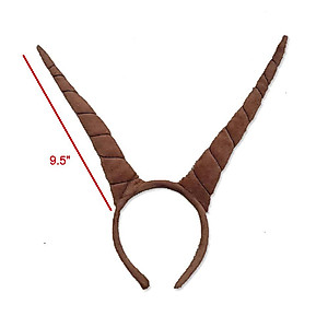 pagreberya Ram Horns Headband, Cosplay Horns, Costume Horns, Goat Horns, Antelope Horns, Brown