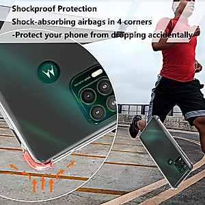 VAKS Crystal Clear Compatible with Moto G Stylus 5G (2021) Case with Tempered Glass Screen Protector [Shockproof Corners] Slim Thin Soft TPU Phone Case,Crystal Clear