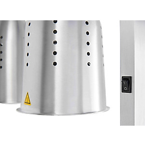 Kratos 31M-005 Bulb Warmer, Three Bulb Heat Lamp, Silver, 120V, 750 Watts, Countertop Electric Food Warmer for Restaurants