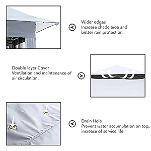 MASTERCANOPY Patio Gazebo Outdoor Pop Up Gazebo with Mesh Walls (13x13 White)