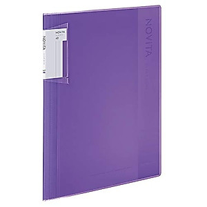 Kokuyo Novita α, Expandable File Clear Book, Display Book, Presentation Binder with Plastic Sleeves 40-Pocket Bound, Presentation Book Art Portfolio Folder, A4-S, Purple, Japan Import (RA-NV40V)