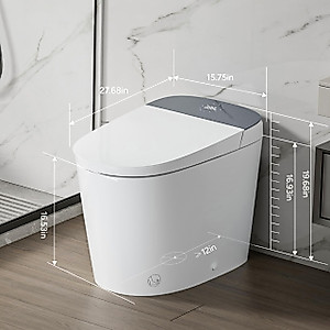 CASTA DIVA CD-U010 Smart Toilet with Bidet Built in,ADA Comfort Height, Auto Open & Close, Dual Auto Flush,Elongated Heated seat,Modern Electric Bidet Toliet,Built in Tank with Powerful Flush 1.6GPF