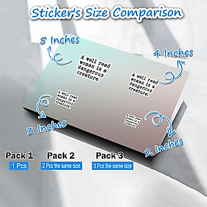 A Well Read Woman is Dangerous Creature Sticker, Quote Stickers, Book Club Sticker, Reading Sticker, Water Assitant Die-Cut Vinyl Funny Decals for Laptop, Phone, Water Bottles, Kindle Sticker