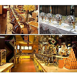 Chafing Dishes Chafing Dish Buffet Set, Food Warmers Server Warming Tray Round Rectangular Chafers, Stainless Steel Square Chafer, Round Food Warmer Chafing For Catering Warmer Chafer Set, Energy Effi