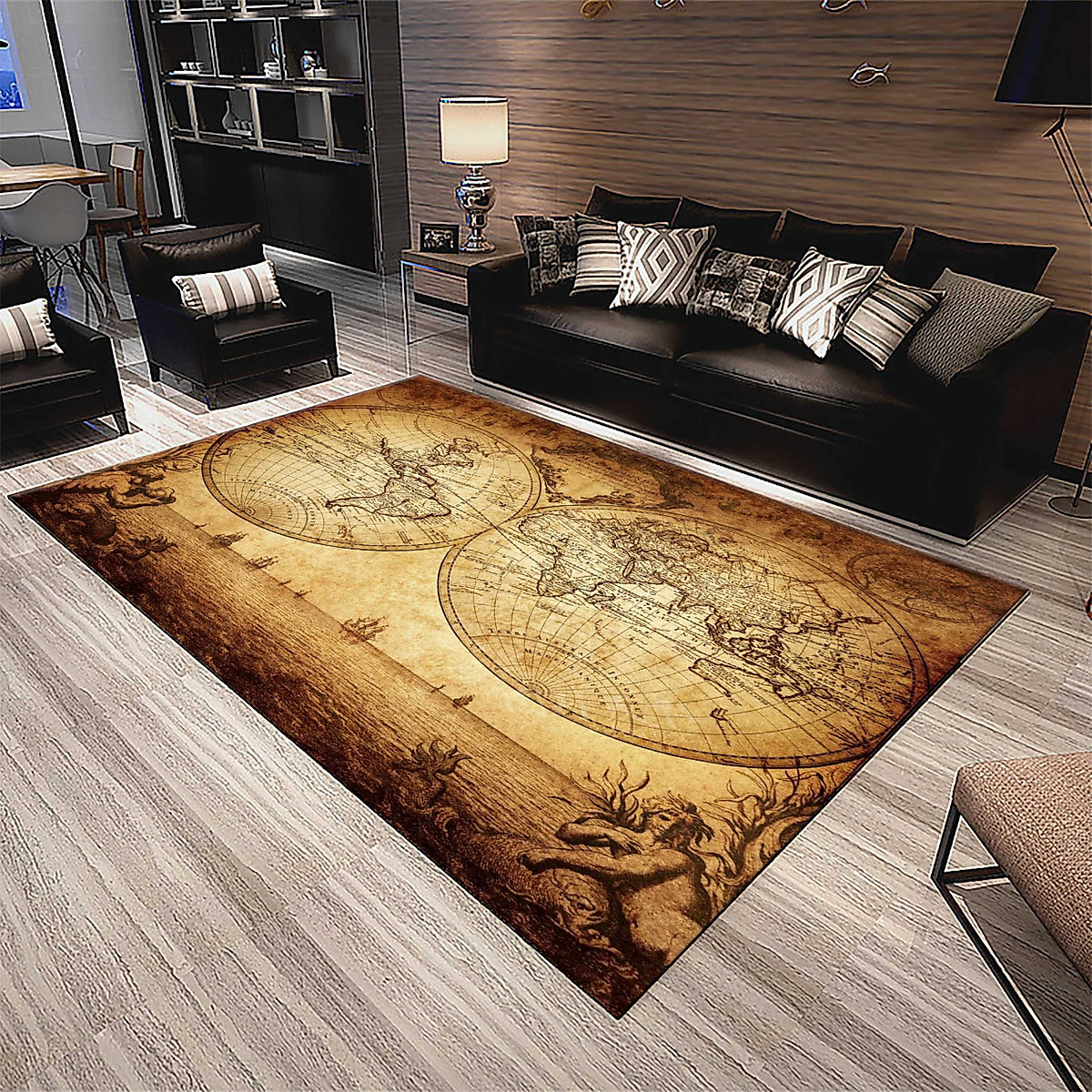 HONGXIU World Map Area Rug,6x8ft， Living Room Art Decor World Map Rug ...
