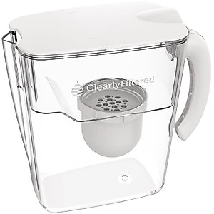 Clearly Filtered No.1 Filtered Water Pitcher/Updated Model/Targets 365+ Contaminants e.g. Fluoride Chlorine PFAS Microplastics Lead Arsenic BPA/BPS Free (Pitcher Includes 1 Filter)