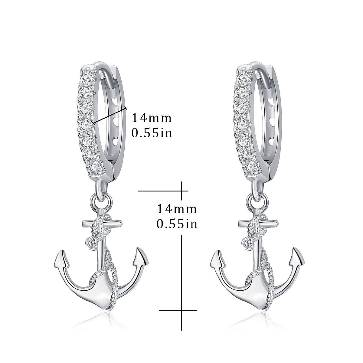 Anchor Earrings for Women Sterling Silver Anchor Studs Earrings Nautical Stud Earrings Small Minimalist Hypoallergenic Earrings for Women Birthday Christmas Gift