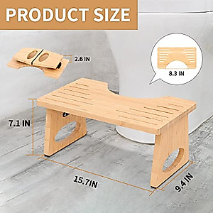 Hahotto Wooden Step Stool Folding for Kids,Toddler Step Stool for Bathroom Sink,Kitchen and Poop Step Stool for Adults Foldable Toilet Stool Portable and Non-Slip (Wood)