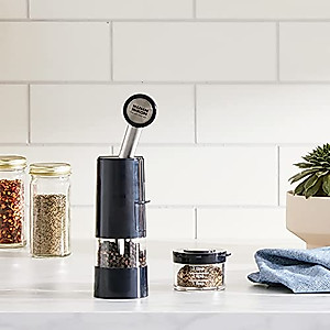 Kuhn Rikon Essential Adjustable Ratchet Grinder with Ceramic Mechanism for Salt, Pepper and Spices, 8 x 2.5 inches, Black