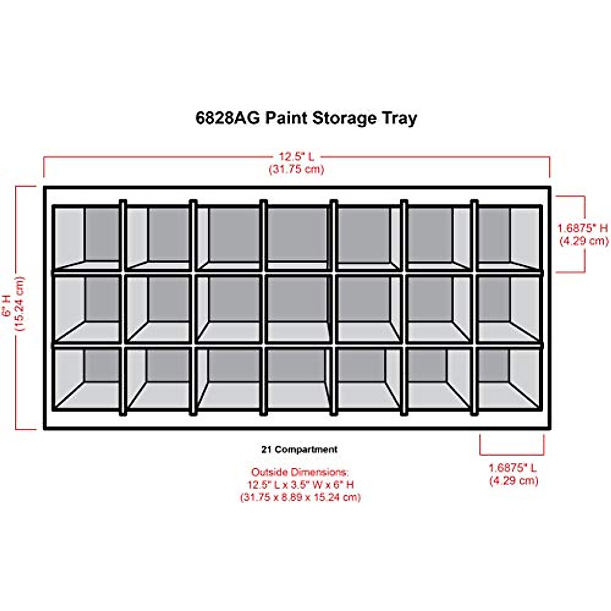 ArtBin 6828AG Paint Storage Tray, Art & Craft Supply Storage, Super Satchel System Accessory, Wall Mountable 21 Compartment Paint Organizer, White