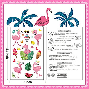 Cerlaza 235 Styles Hawaiian Luau Flamingo Temporary Tattoos for Kids Girls, Tropical Summer Fake Tattoo Stickers Aloha Beach Pool Party Supplies Favors Decorations (10 Sheets)