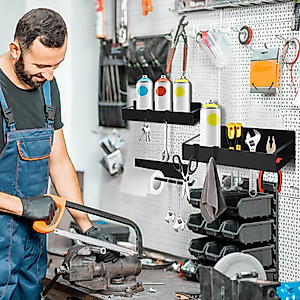 EVELOMO 4 Pcs Magnetic Aerosol Spray Can Holder with Paper Towel Holder, Magnet Toolbox Bottle Holder, Wall Mounted Spray Bottle Rack for Garage Home Workspace